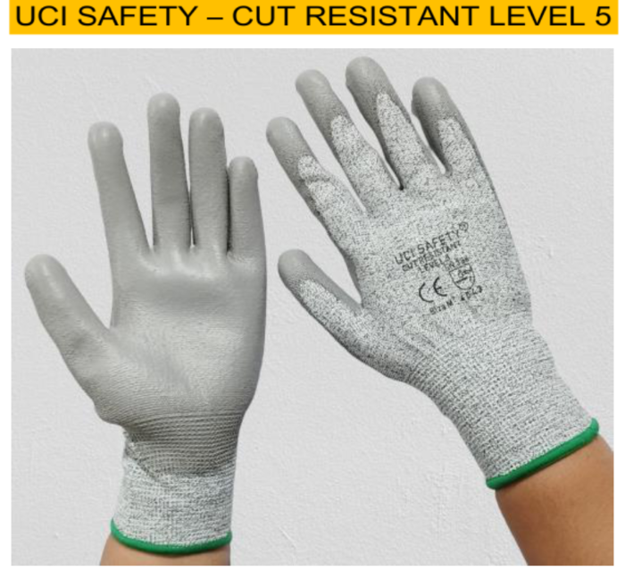 Sarung Tangan 4543 Karet Polyurethane Sarung Tangan Anti Potong Anti Sayat Cut Resistant uci ...