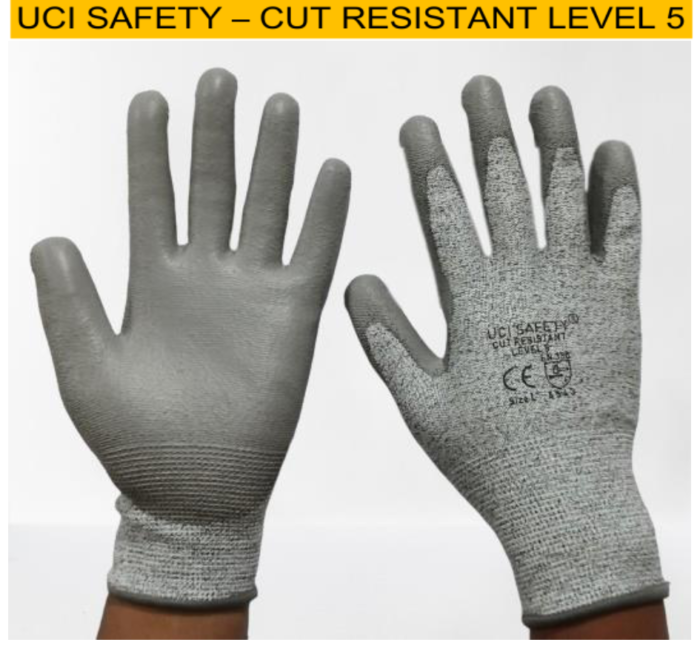 Telapak Tangan dilapisi karet Warna Abu Abu Pengaman kerja Sarung ...